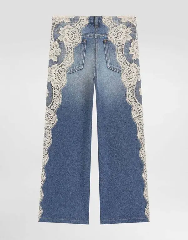 Dolce & Gabbana Lace Detail Jeans - Blue