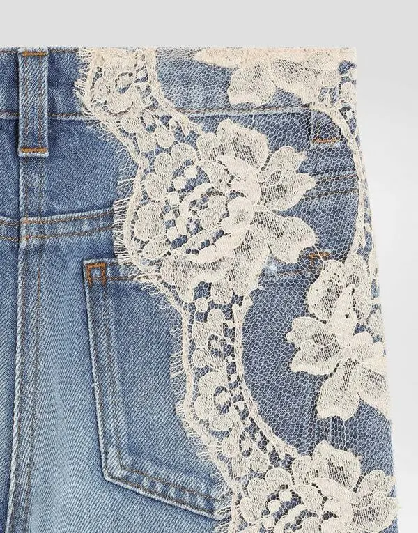 Dolce & Gabbana Lace Detail Jeans - Blue