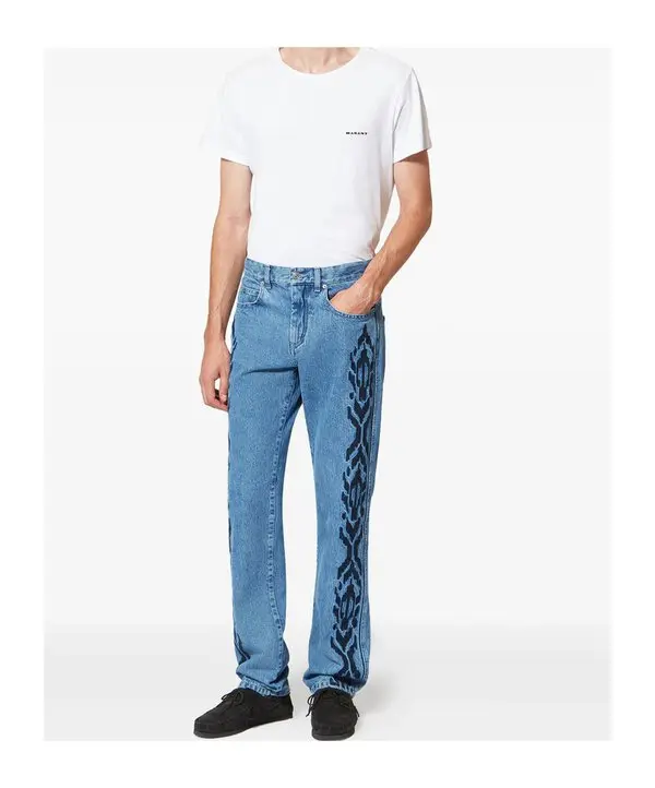 Isabel Marant Étoile Lewys Jeans With Printed Detailing - Blue