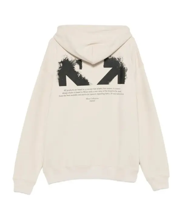 Off-White Zip-up Drawstring Hoodie