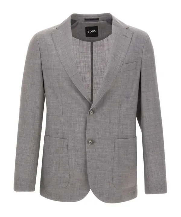 Hugo Boss Single-breasted Tailored Blazer - Gray