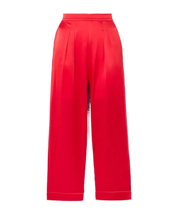 ERES Mondain Silk Satin Pajama Trousers - Red