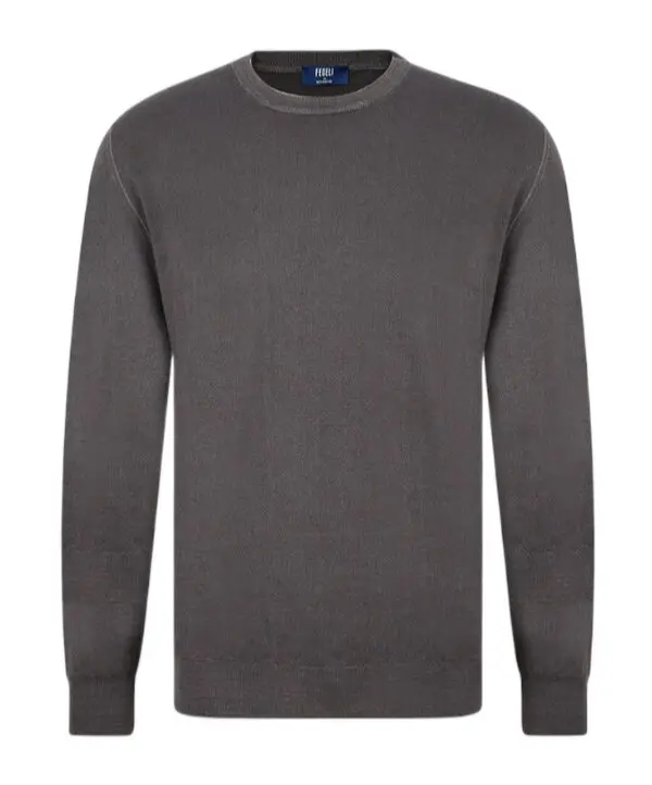 Fedeli Merino Wool Top - Brown