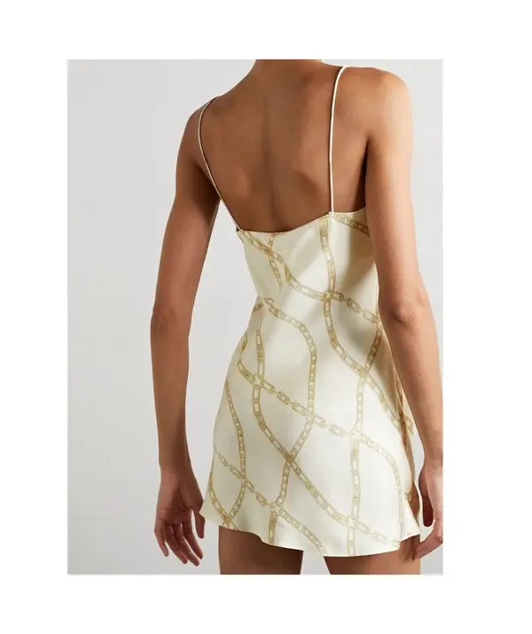 ANINE BING Lisette Chain-print Slip Dress