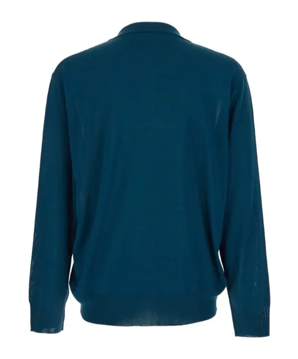 ROBERTO COLLINA Open Collar Knitted Top - Blue