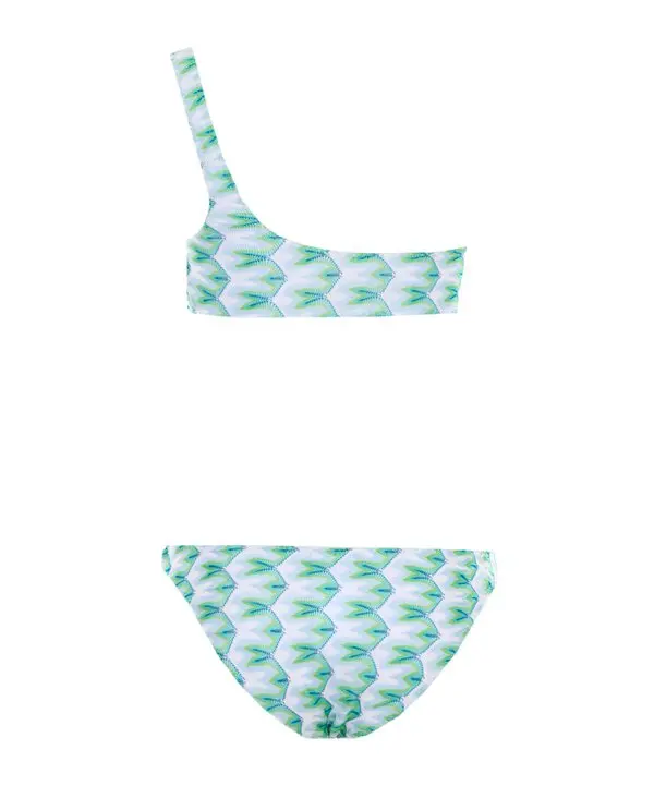 Missoni One-shoulder Bikini With All-over Pattern - Blue