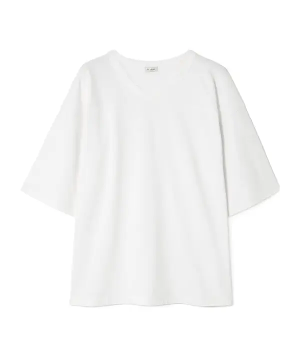 ST. AGNI Match Paneled Organic Cotton-jersey T-shirt - White