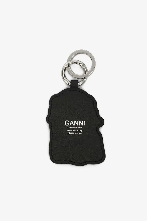 GANNI Joy Dog Bow Keyring - Black