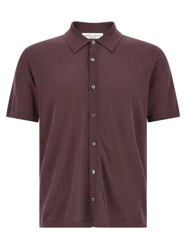 ROBERTO COLLINA Short-sleeve Knitted Shirt