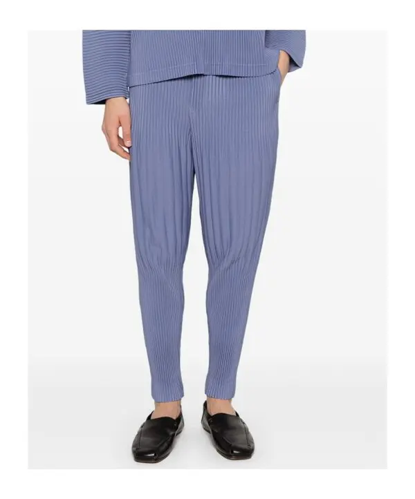 Issey Miyake Pleated Tapered Ankle Length Trousers