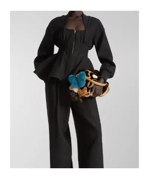 Fendi Peplum Hem Square-neck Jacket
