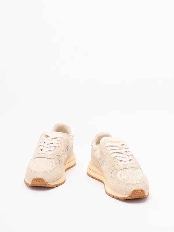 AUTRY Logo Printed Lace-up Sneakers - Ecru/rock