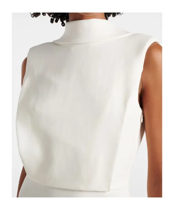 Roland Mouret Cady Midi Dress With Open Back And Rear Slit