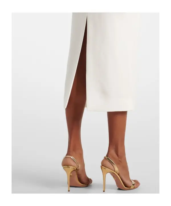 Roland Mouret Cady Midi Dress With Open Back And Rear Slit