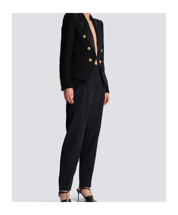 Balmain 6-button Jacquard Blazer - Black