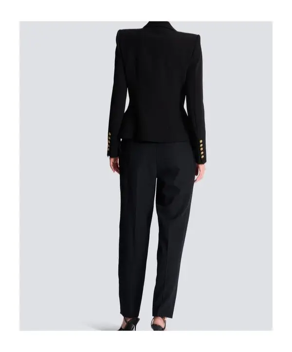 Balmain 6-button Jacquard Blazer - Black