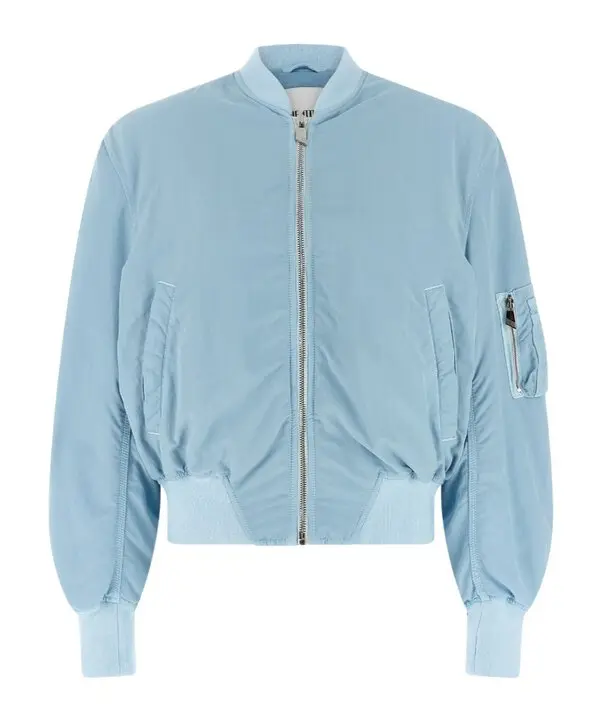 Attico Bomber Jacket With Ribbed Details - Blue