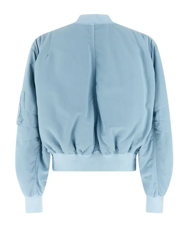 Attico Bomber Jacket With Ribbed Details - Blue