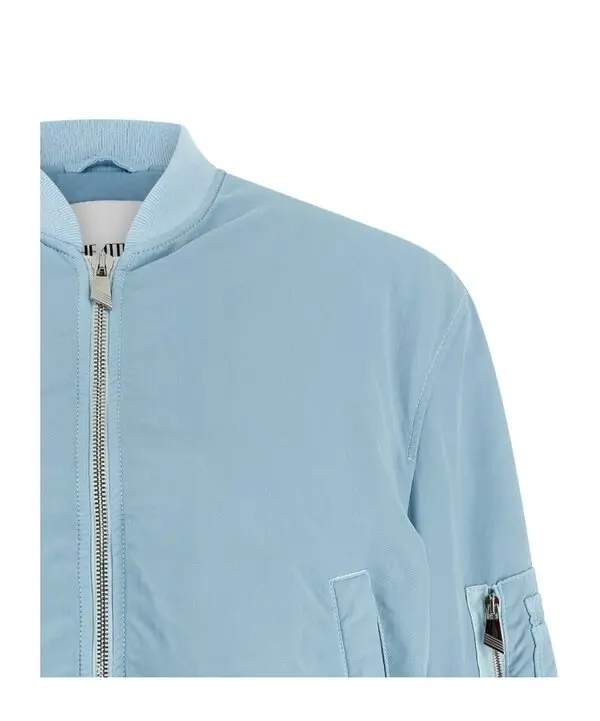 Attico Bomber Jacket With Ribbed Details - Blue