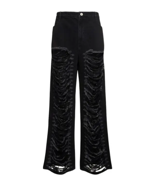 DION LEE Vintage-style Distressed Denim Trousers