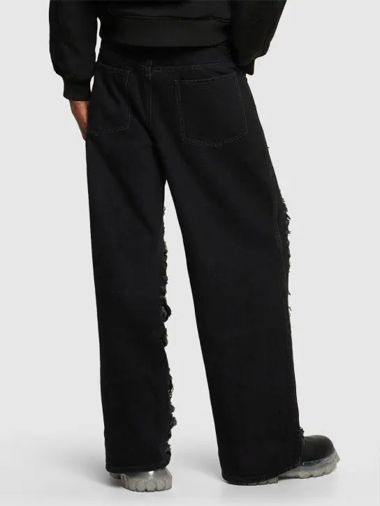 DION LEE Vintage-style Distressed Denim Trousers