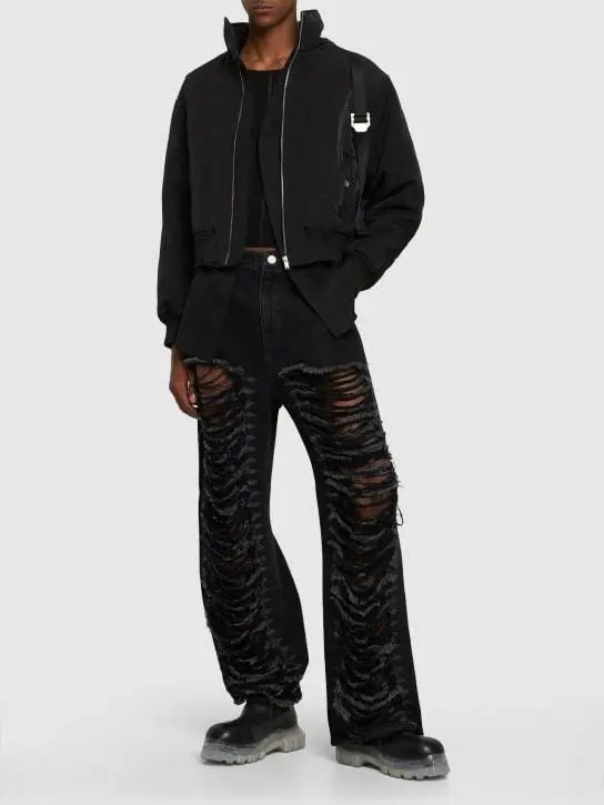 DION LEE Vintage-style Distressed Denim Trousers