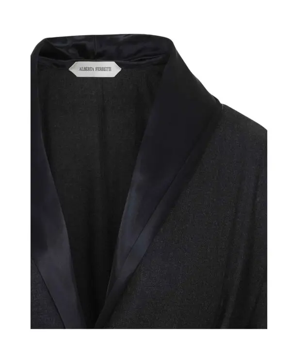 Alberta Ferretti Long Sleeve V-neck Belted A-line Dress