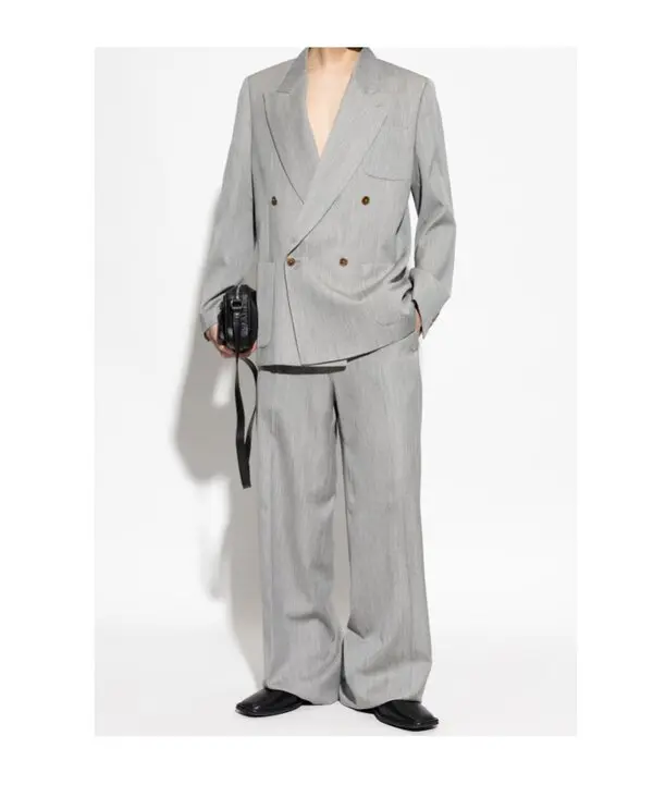 Amiri Double Breasted Long Sleeved Blazer - Grey