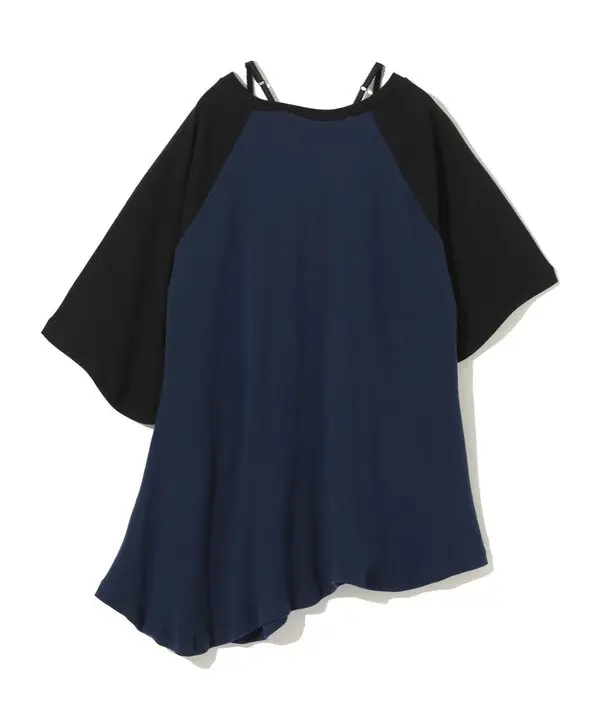 Undercover Asymmetrical Short-sleeved T-shirt - Navy Blue