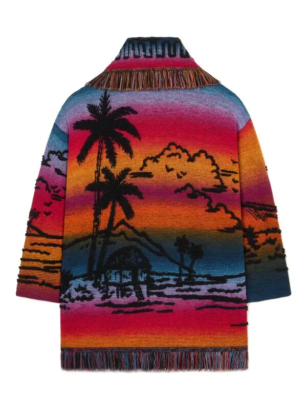 Alanui Sunset Stories Cardigan - Red