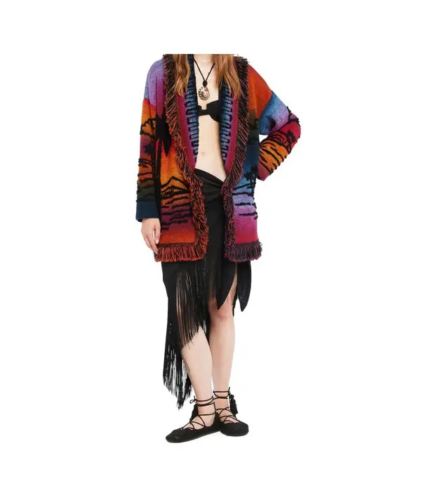 Alanui Sunset Stories Cardigan - Red