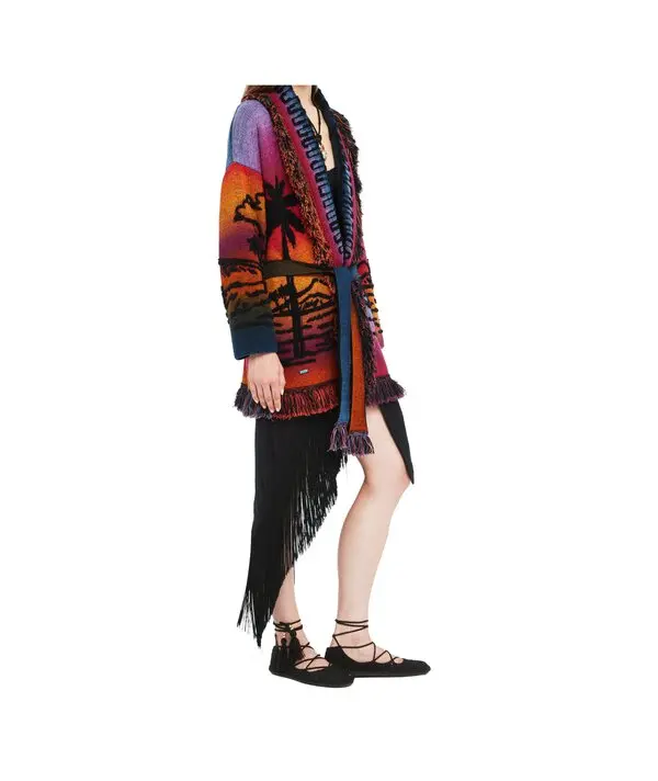 Alanui Sunset Stories Cardigan - Red