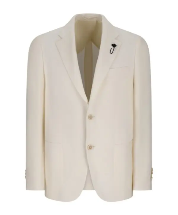LARDINI Single-breasted Blazer - White