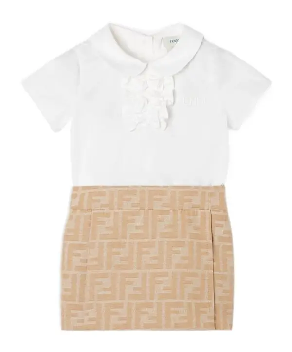 Fendi Ruffled Paneled Baby Dress