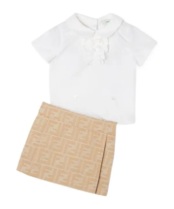 Fendi Ruffled Paneled Baby Dress