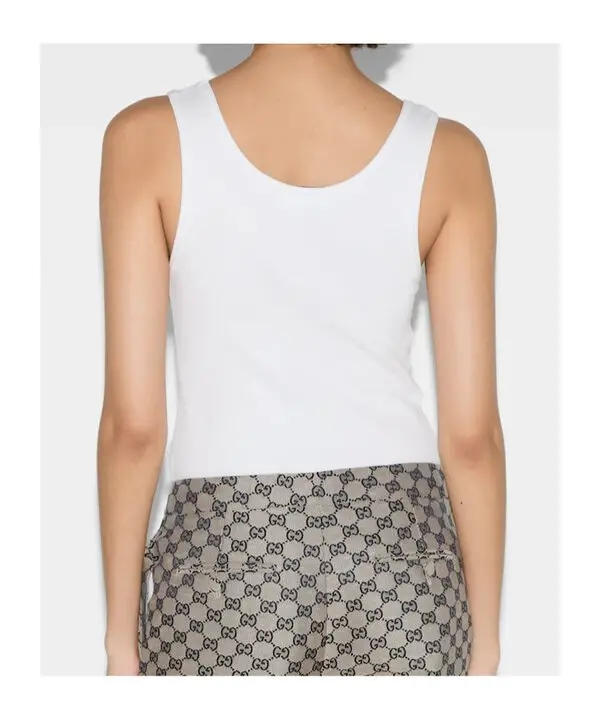 Gucci Logo Printed Ribbed Tank Top