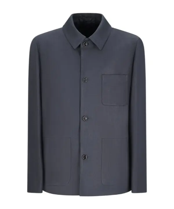 LARDINI Pocket Shirt Jacket - Black