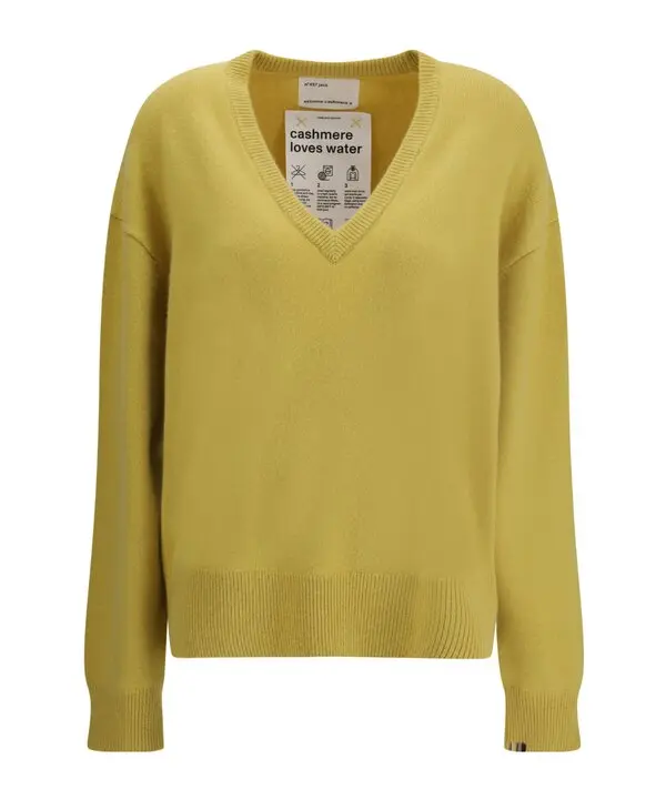Extreme Cashmere Relaxed V-neck Knitted Sweater - Corn