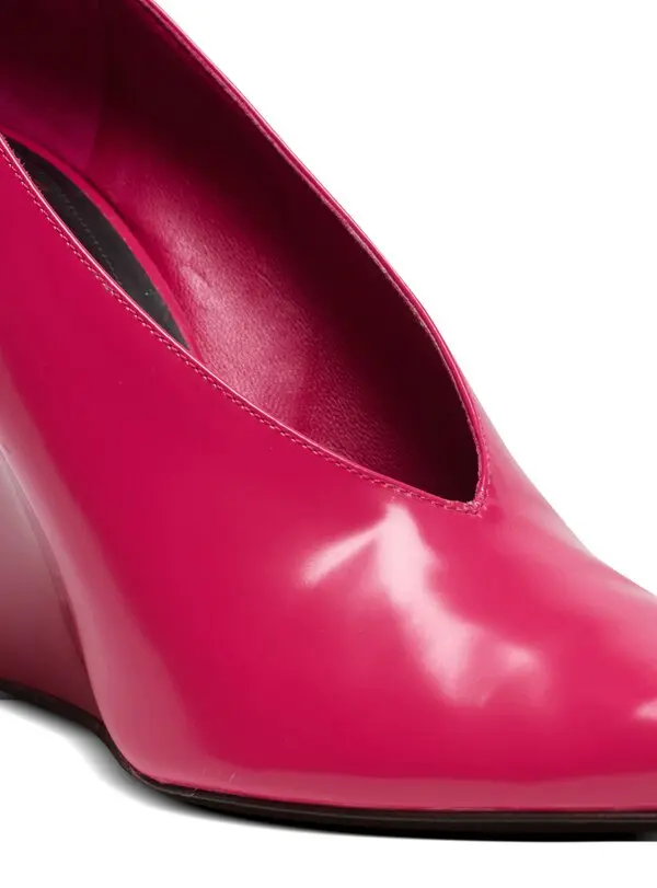 Balmain Shiny Lambskin Wedge Pumps - Pink