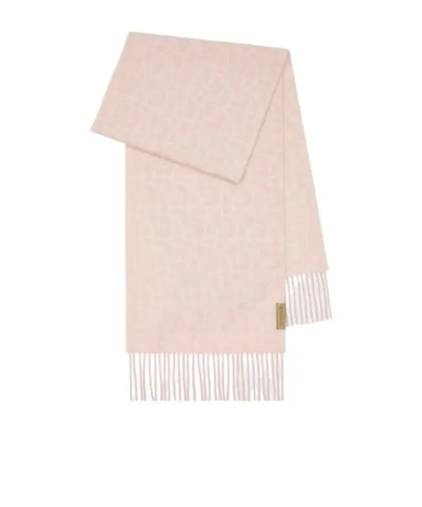 Burberry B Charm Fringed Scarf - Peony Pink