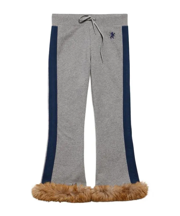 Balenciaga Lion Flared Capri Sweatpants - Dark Hemp Grey/washed Navy Blue