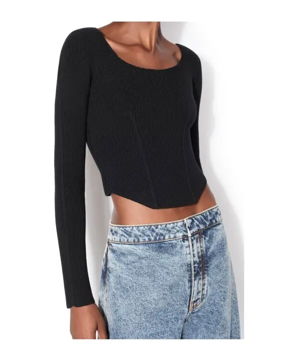 Alaïa Ribbed Corset Top