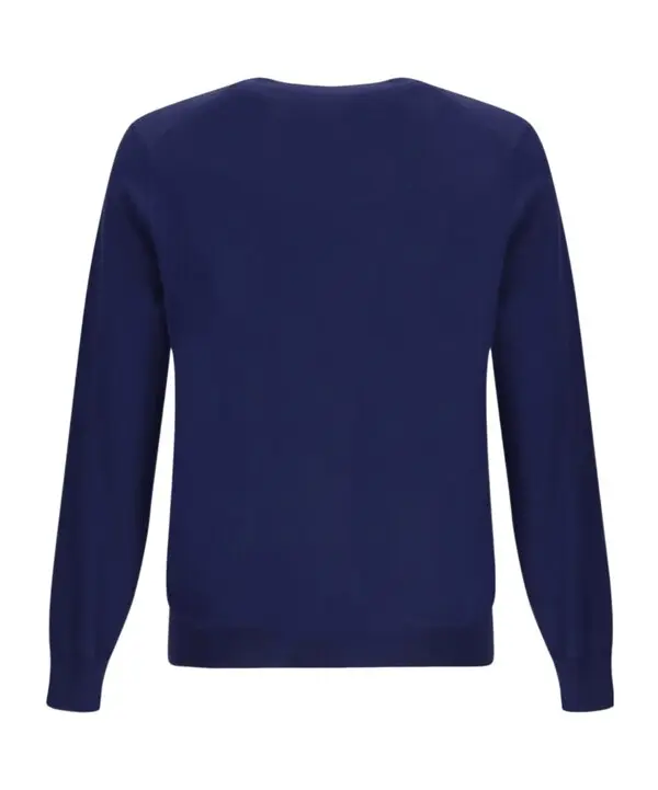 Brunello Cucinelli Ribbed Crew Neck Long Sleeve Sweater - Blue