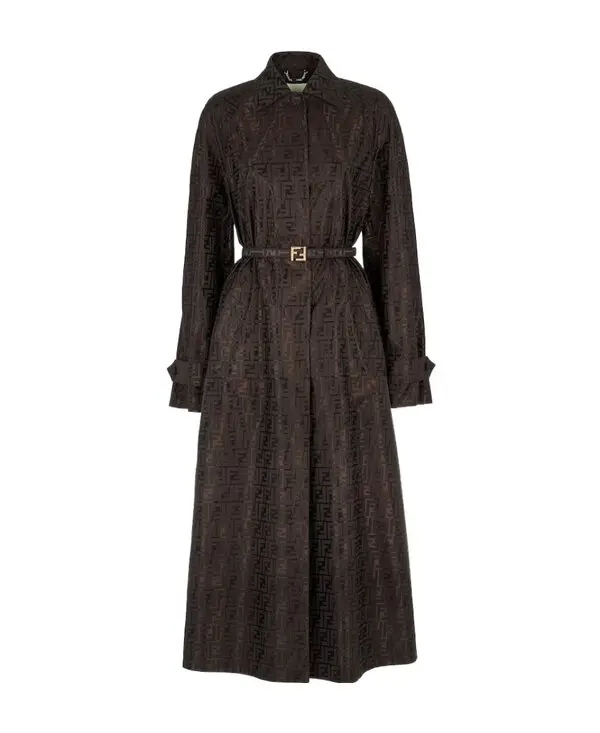 Fendi Ff Jacquard Belted Coat