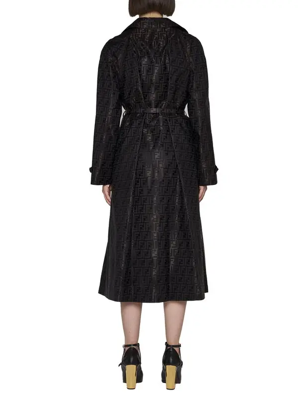 Fendi Ff Jacquard Belted Coat