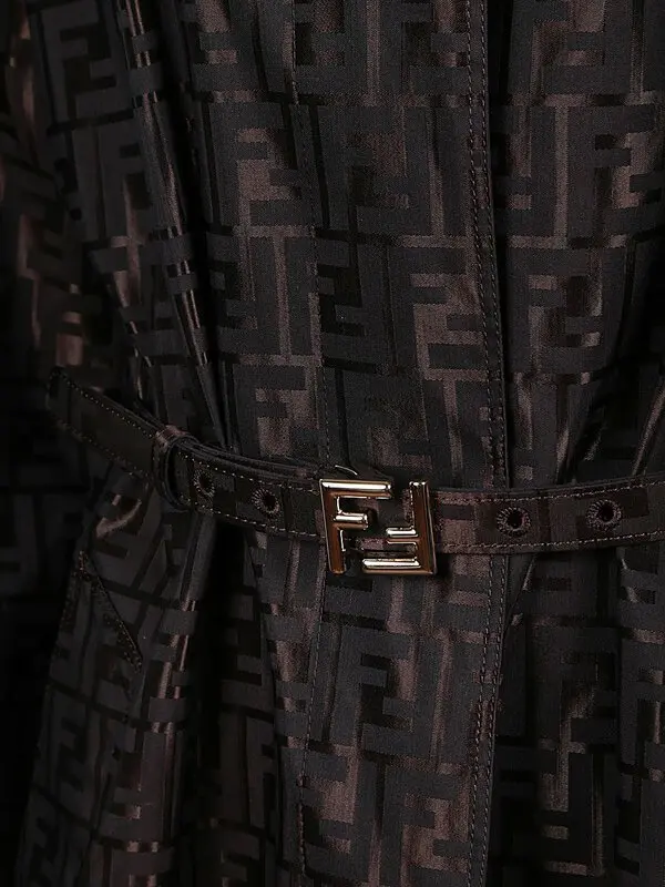 Fendi Ff Jacquard Belted Coat