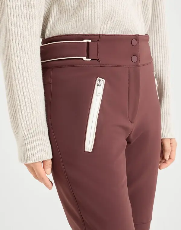 Brunello Cucinelli Belted Trousers With Zip Pockets - Amaranth
