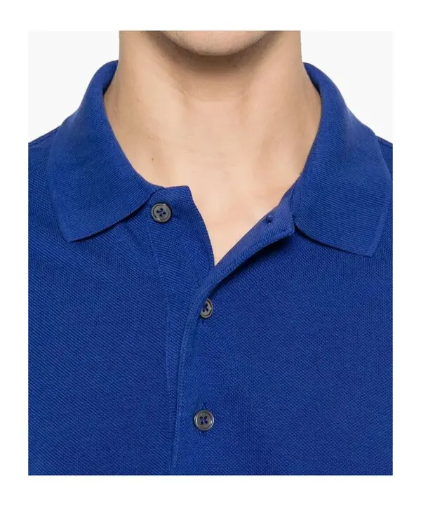 TOM FORD Button-down Short-sleeved Polo Shirt - Blue