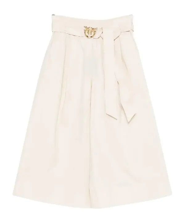 Pinko Doreen Wide Leg Pants With Waist Tie Detail - White
