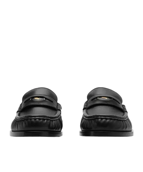 Burberry Cadet Gathered Leather Mules